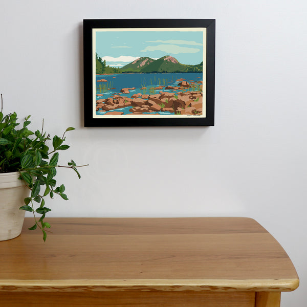 Jordan Pond Art Print 8" x 10" Framed By Alan Claude - Maine - Alan ...