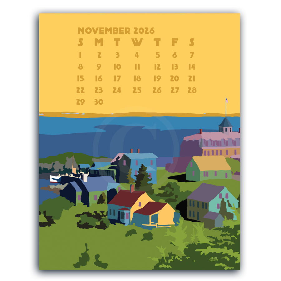 2026 Art Poster Calendar 11" x 14" Retro Vintage Art Style by Alan Cla ...