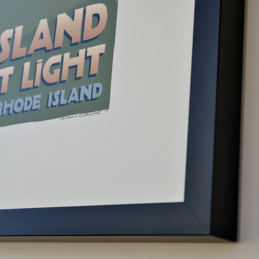 Block Island Southeast Light Art Print 18" x 24" Framed Travel Poster ...