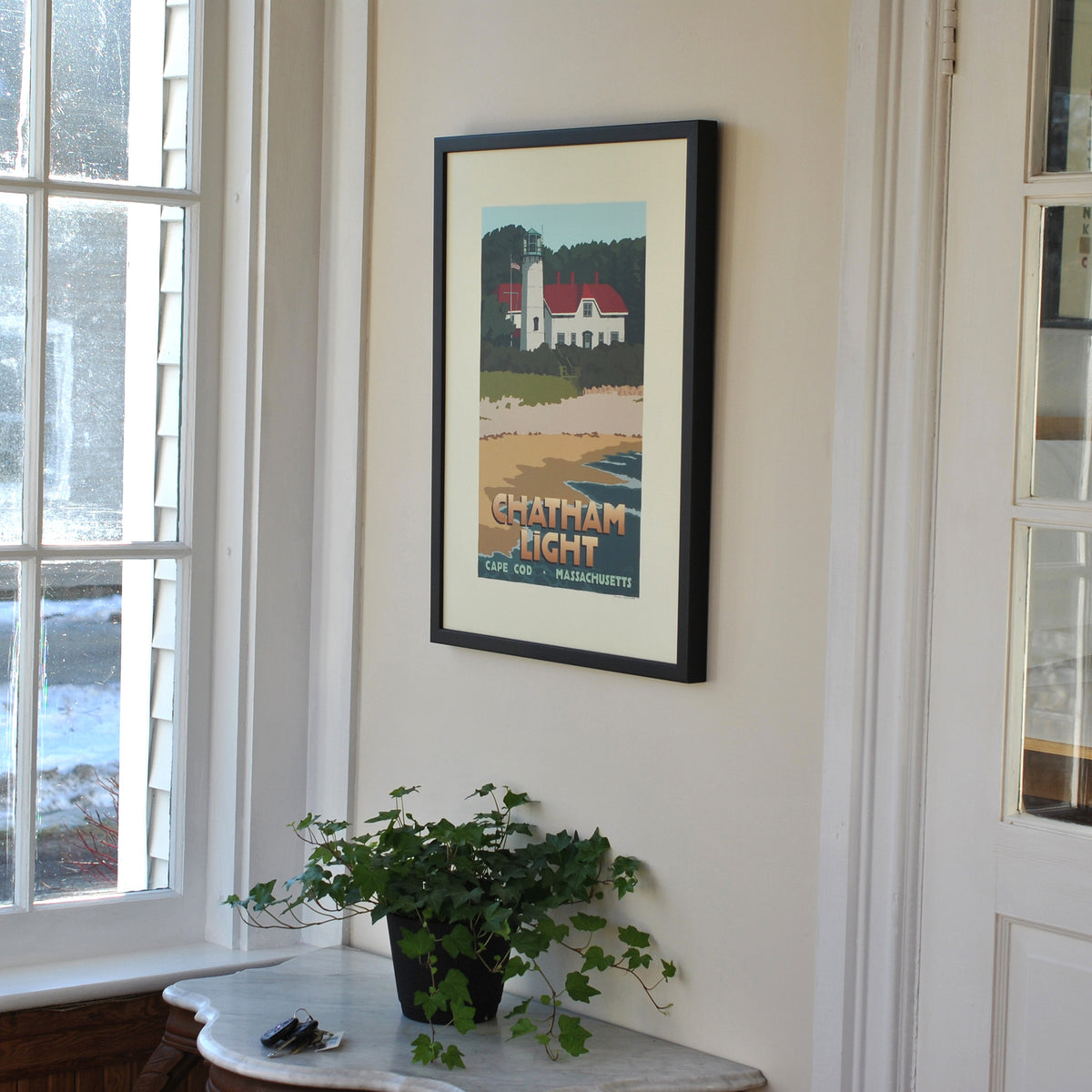 Chatham Light Art Print 18" x 24" Framed Travel Poster By Alan Claude ...
