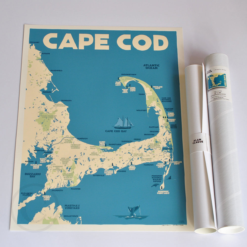 Cape Cod Map - Alan Claude Gallery