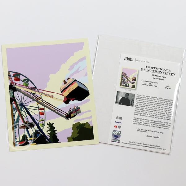 Summer Fair Art Print 8" x 10" Wall Poster - Maine - Alan Claude Gallery